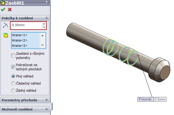Klikový mechanizmus: Ojniční šroub a matice - MůjSolidworks.cz