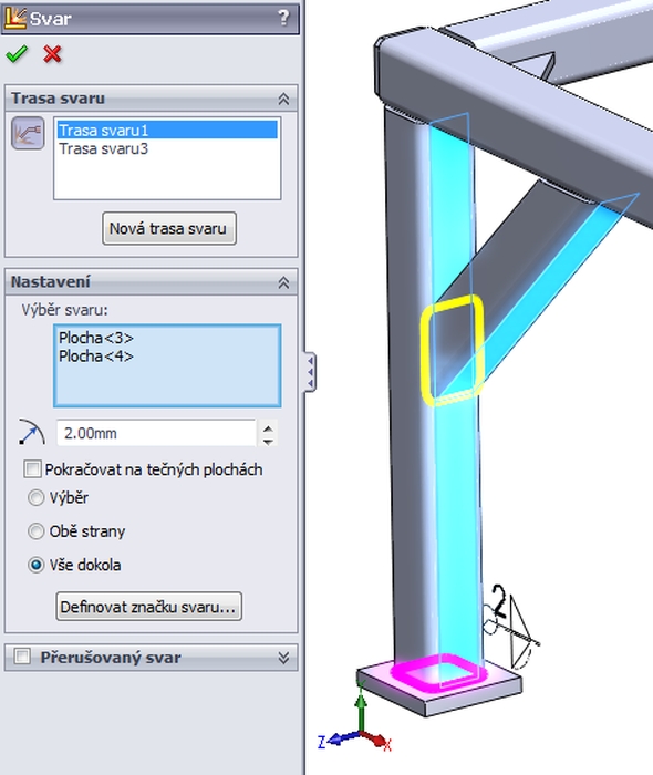 Návrh svařované konstrukce - MůjSolidworks.cz