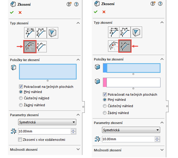 Jak převést zkosení na zaoblení a naopak - MůjSolidworks.cz