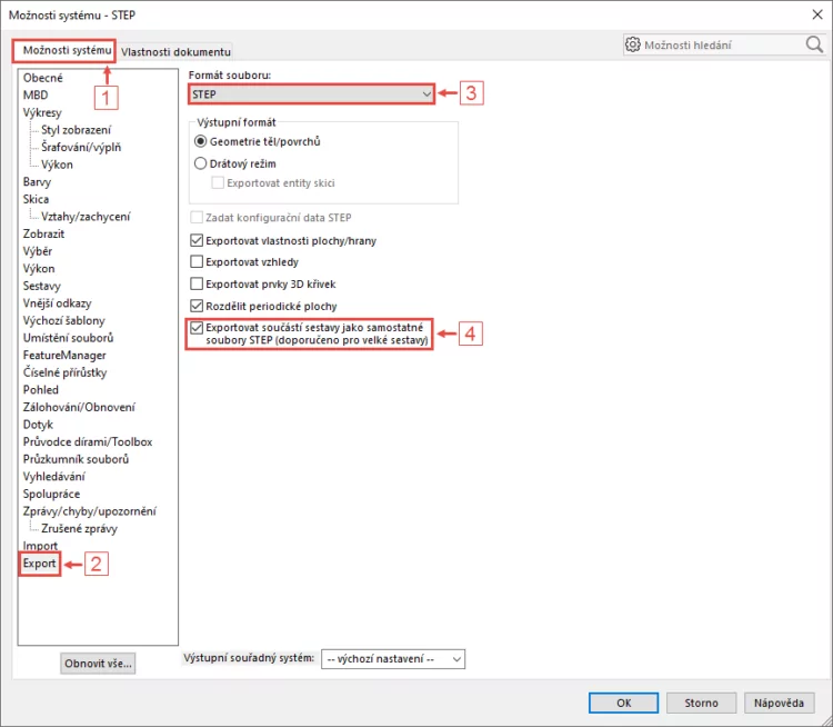SOLIDWORKS 2023: Export sestav do samostatných souborů STEP ...
